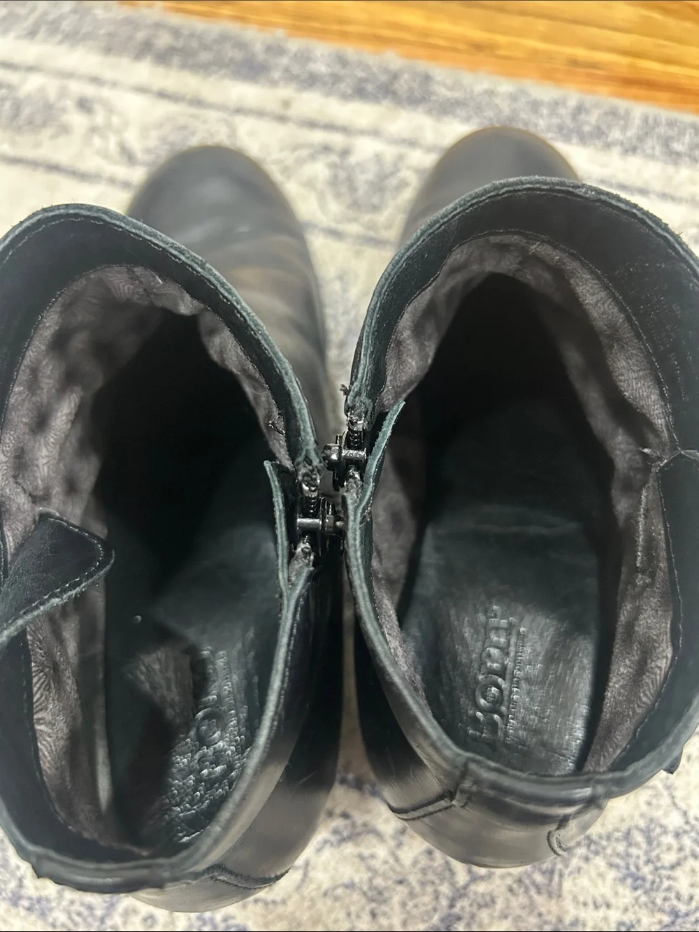 Born | Shoes | Born Black Leather Ankle Booties With Buckle Accent ...